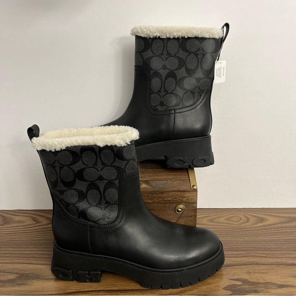 Coach Raina Black Boot In Signature Jacquard Women’s … - Gem